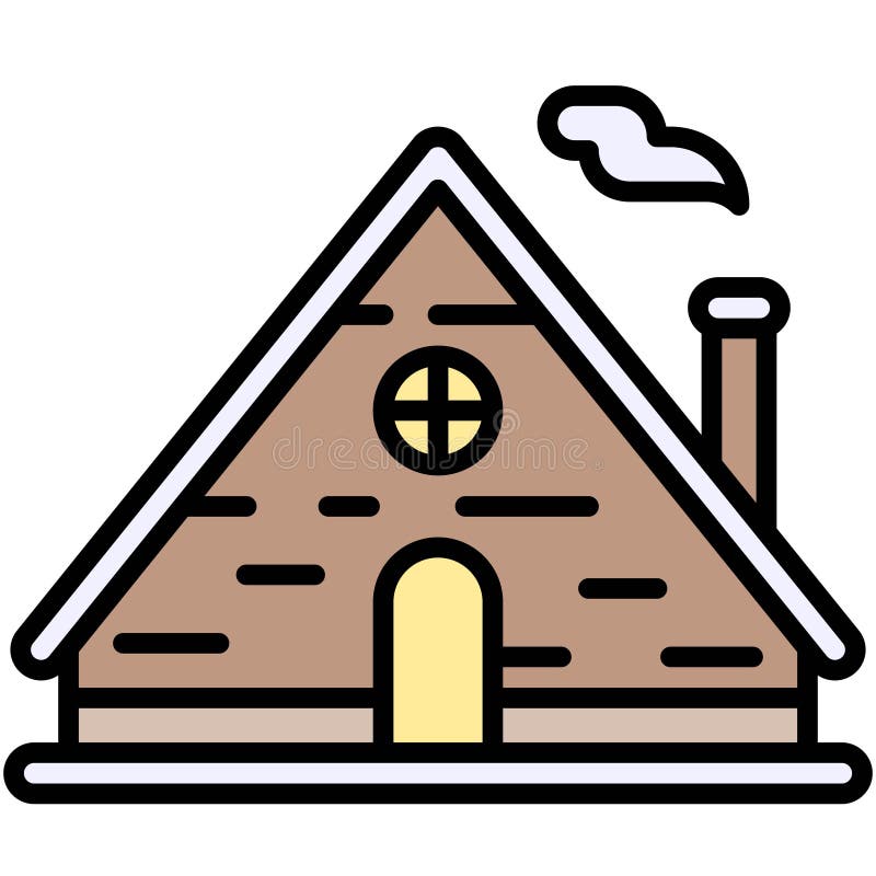 Winter Cottage Icon, Winter City Related Vector Stock Vector ...