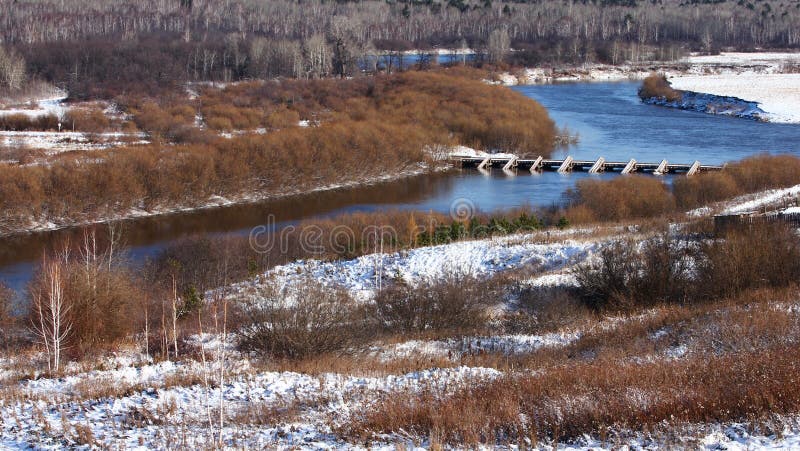 Winter Country landscape stock image. Image of orange - 61163965