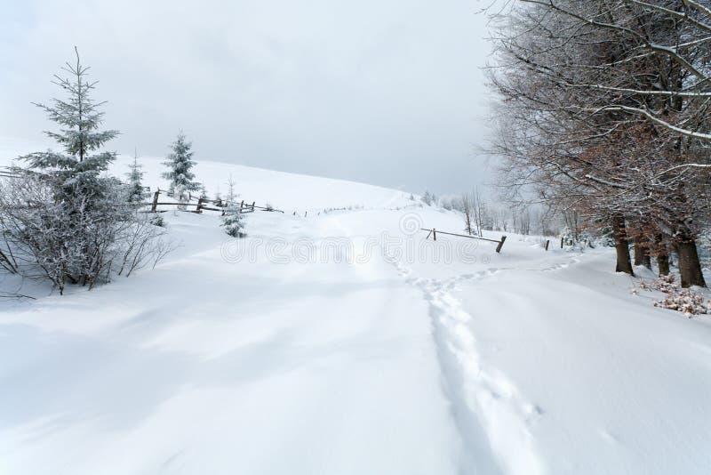 Winter Country Mountain Landscape Stock Image - Image of outdoors ...