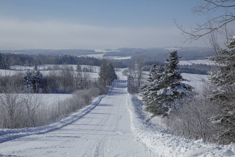 Winter country road stock image. Image of frozen, located - 48332257