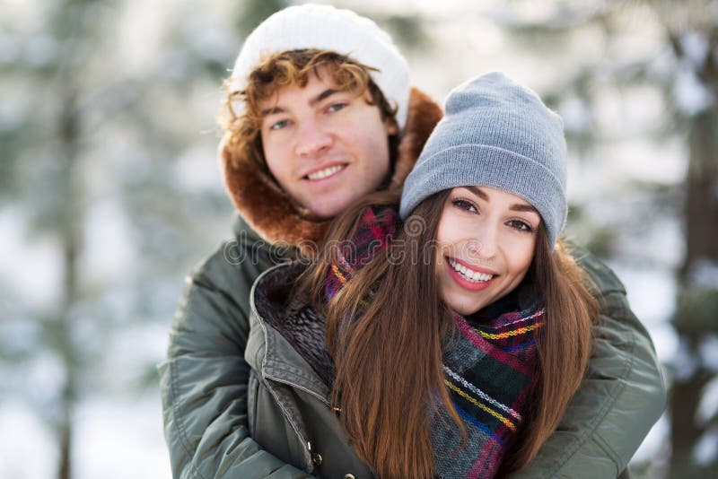 Winter couple stock photo. Image of joyful, cold, cheerful - 67153648