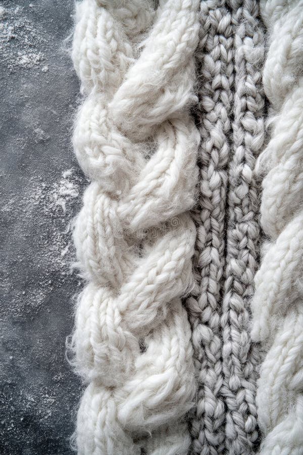 Winter Cozy Aesthetics, Cozy Knitted Textures in Muted Gray and White ...