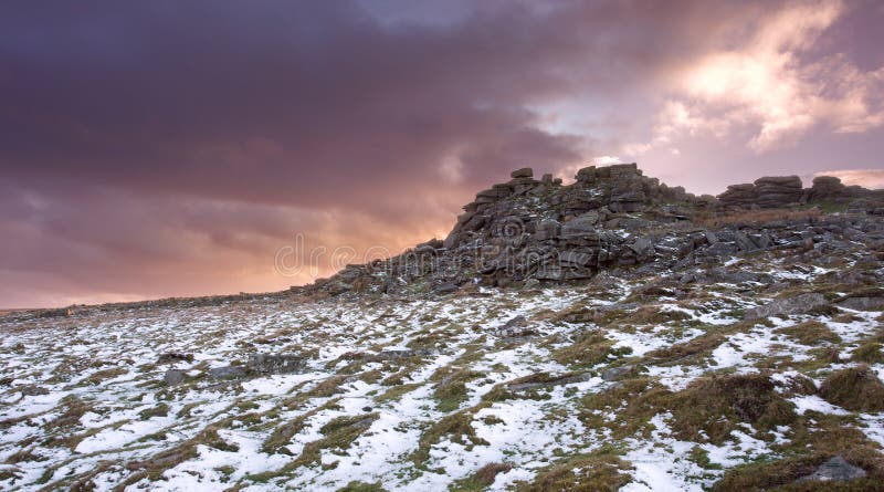 Winter on Dartmoor Devon Uk Stock Image - Image of rugged, national ...
