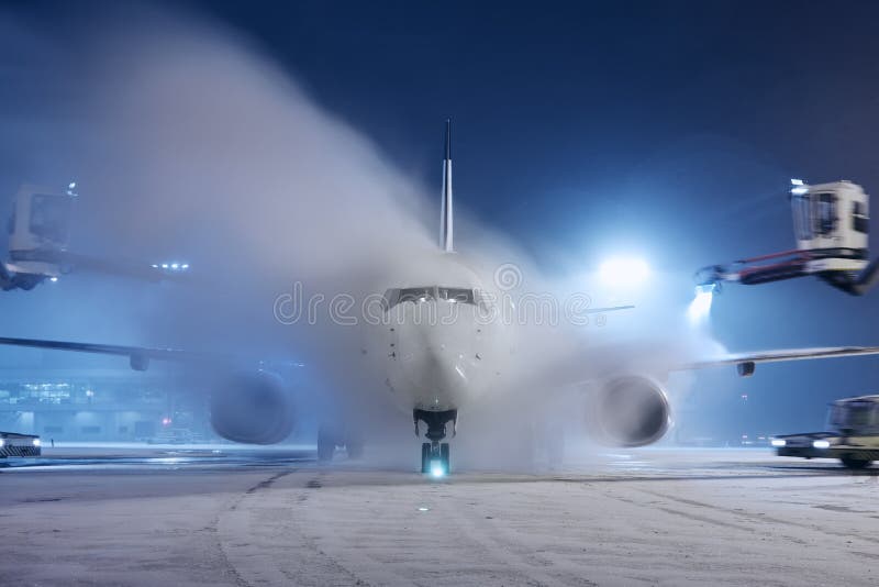 Winter Day at Airport during Snowfall Stock Photo - Image of cold ...