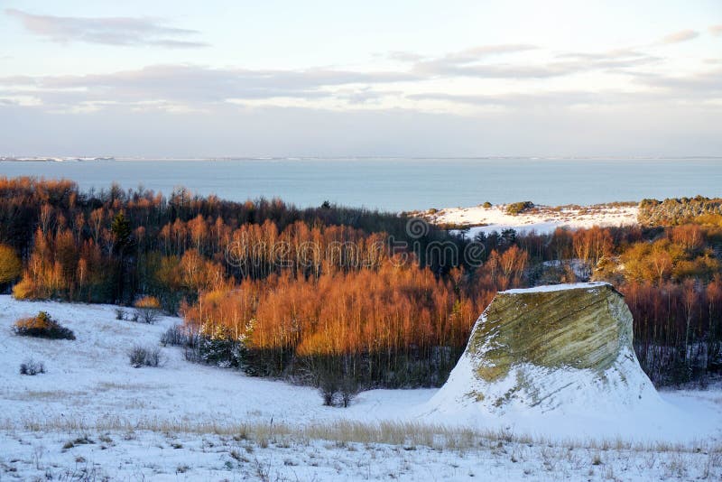 Winter day in Denmark stock photo. Image of field, landscape - 94477234