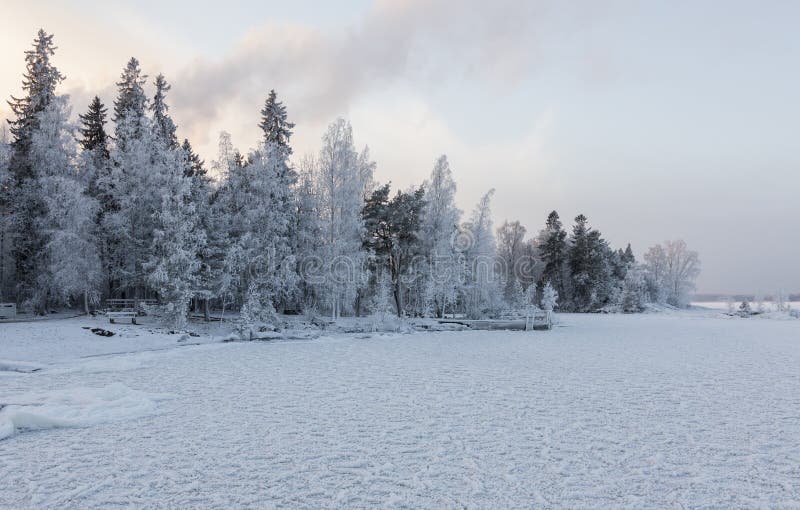 Winter day next to lake stock image. Image of landscape - 64720029