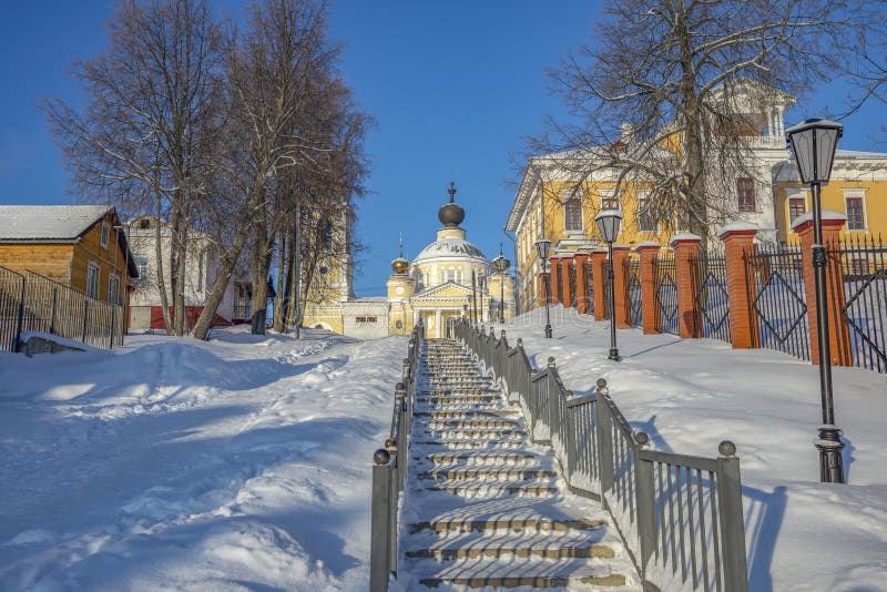 A Winter Day in a Provincial Town. Myshkin, Yaroslavl Region. Russia ...