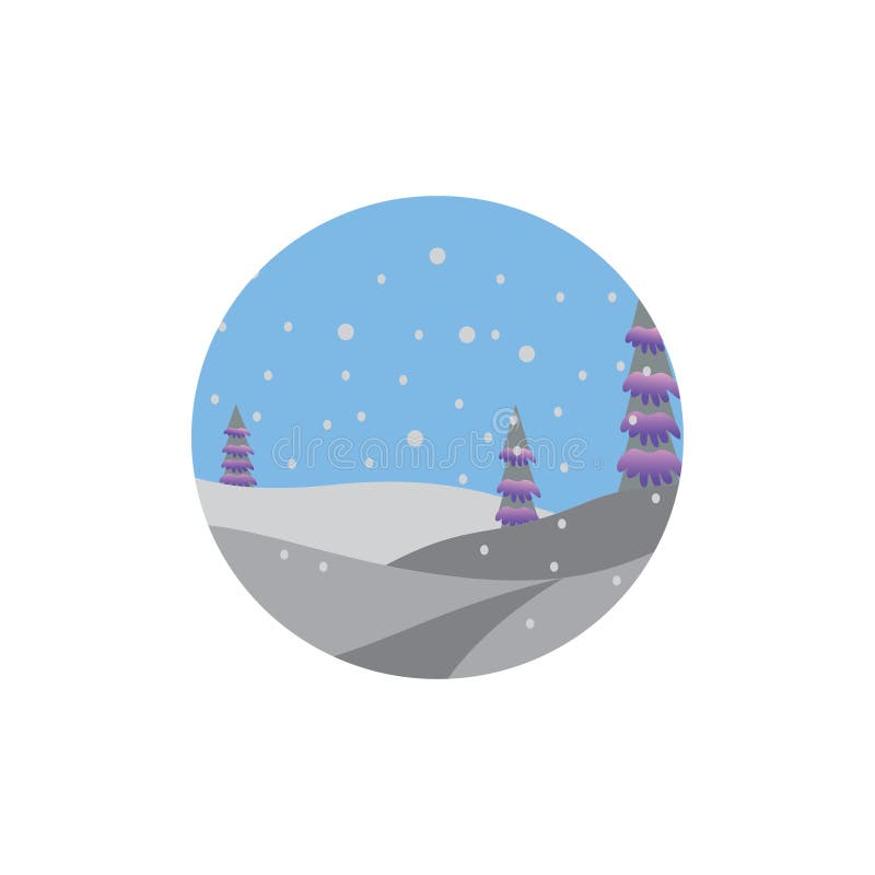 Winter Desert Design Illustration Vector Logo Tree Snow Vector Stock ...