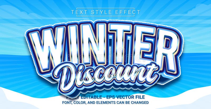 Winter Discount Text Style Effect. Editable Graphic Text Template Stock ...