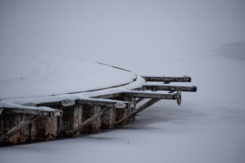 Winter Dock stock image. Image of winter, dock, lake - 178890219