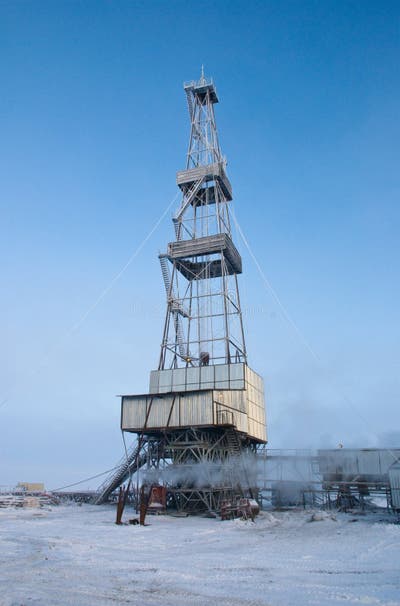 Winter Drilling Rig stock photo. Image of cold, russia - 13115418