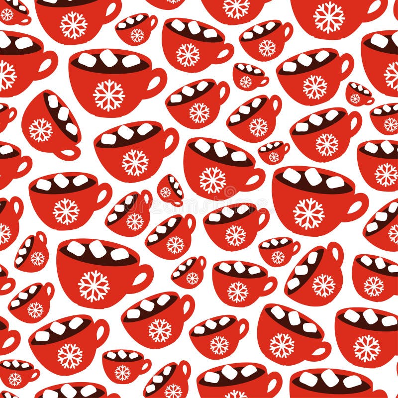 Winter Drink Repeat Pattern Stock Vector - Illustration of cappuccino ...