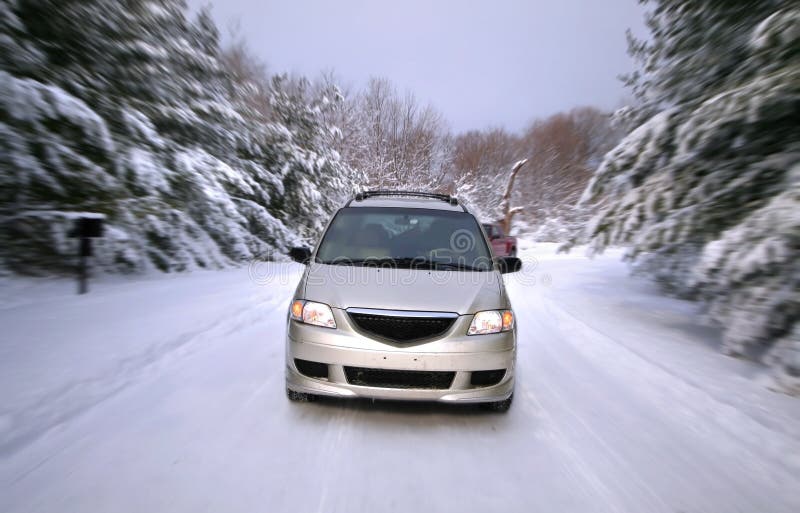 Winter Drive stock photo. Image of street, postcard, fast - 4000264