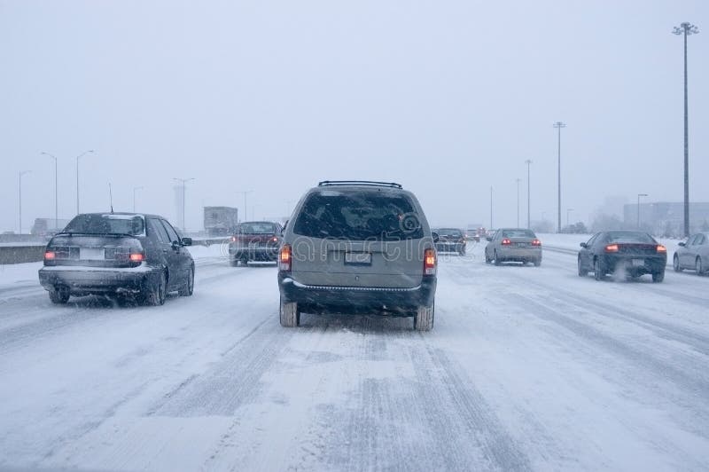 Whiteout Driving Conditions Stock Photo - Image of survive, danger: 2061078
