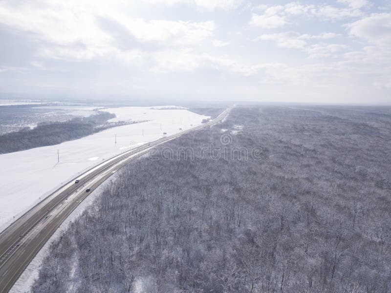 Winter Driving - Commuter Traffic on a Highway - Expressway Stock Photo ...