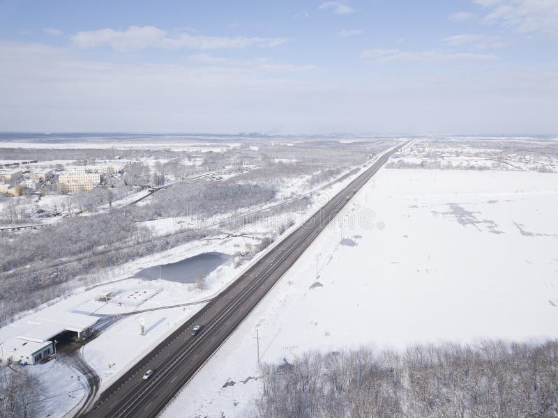 Winter Driving - Commuter Traffic on a Highway - Expressway Stock Photo ...