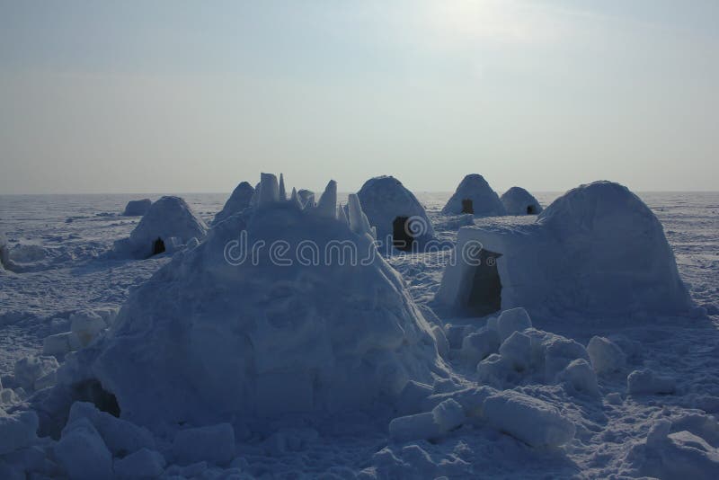 Igloo. Eskimos village stock image. Image of dome, christmas - 115381651