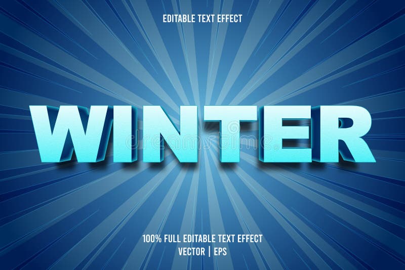 Winter Editable Text Effect Comic Style Stock Vector - Illustration of ...