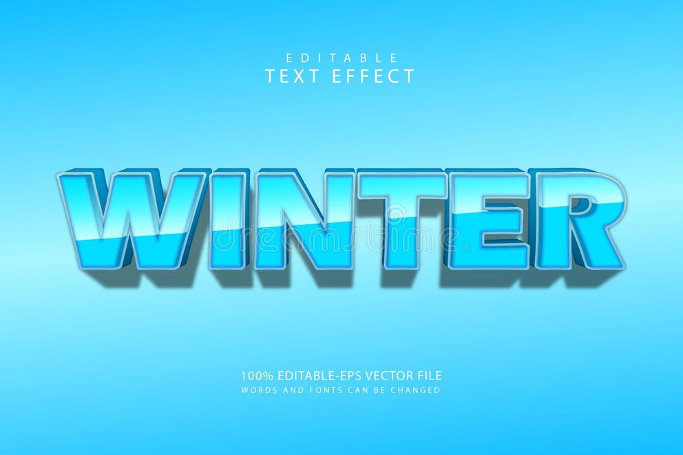 Winter Editable Text Effect 3 Dimension Emboss Modern Style Stock Vector - Illustration of ...