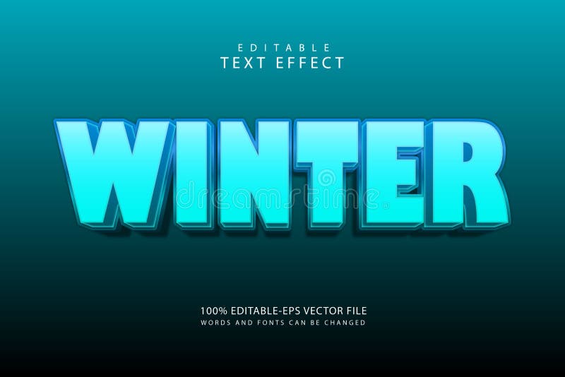 Winter Editable Text Effect 3 Dimension Emboss Modern Style Stock ...