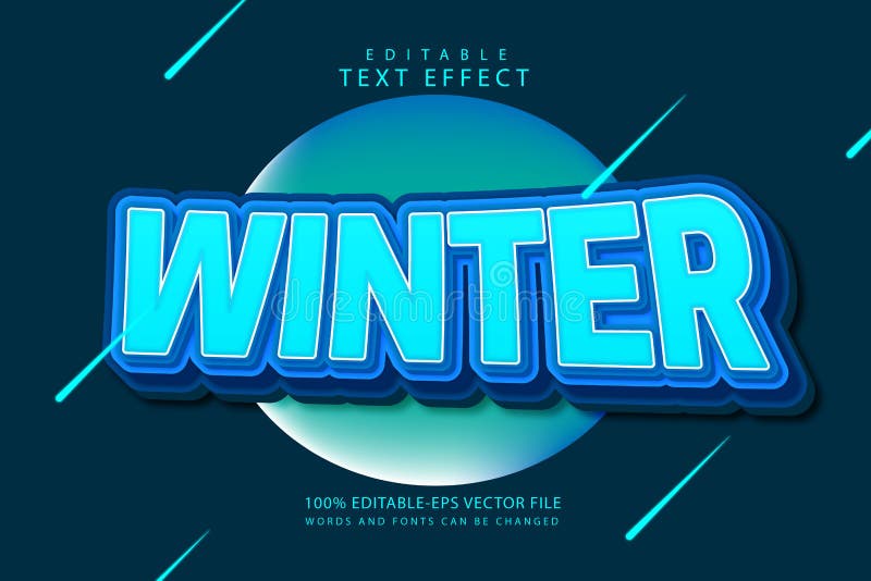 Winter Editable Text Effect 3 Dimension Emboss Modern Style Stock ...