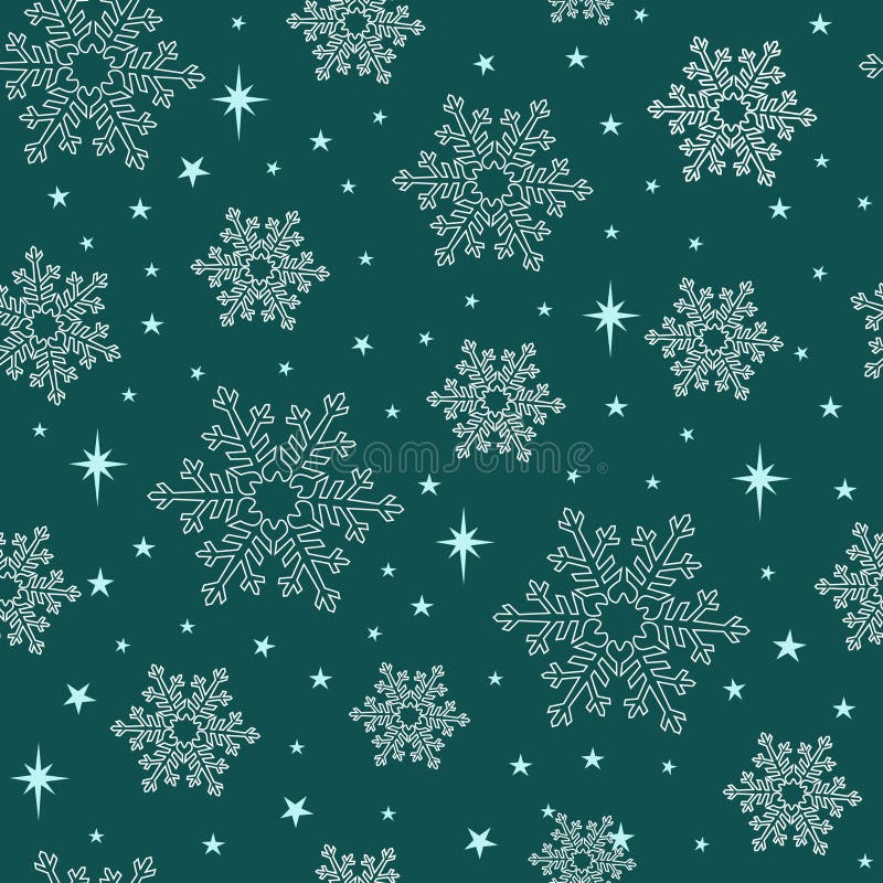 Winter Emerald Green Pattern with Snowflakes Frame Stock Vector ...