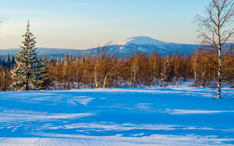 Winter Evening in the Ural Mountains Stock Photo - Image of mountains ...