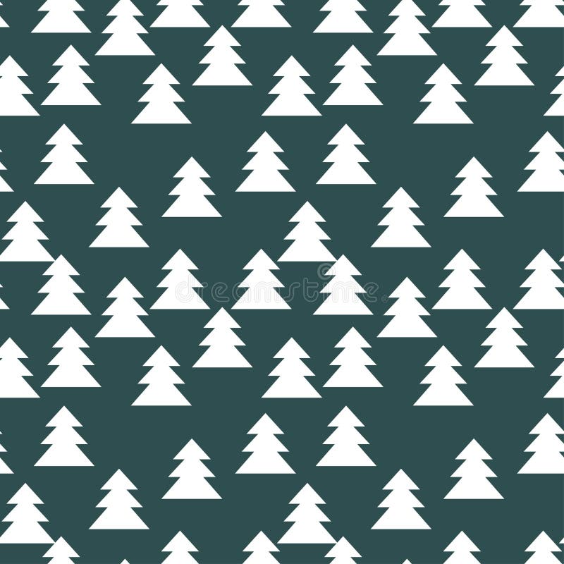 Winter Evergreen Forest Minimalistic Seamless Pattern Vector. Snowy ...