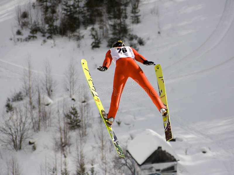 Winter extreme stock photo. Image of jumping, flying, horizontal - 4474046