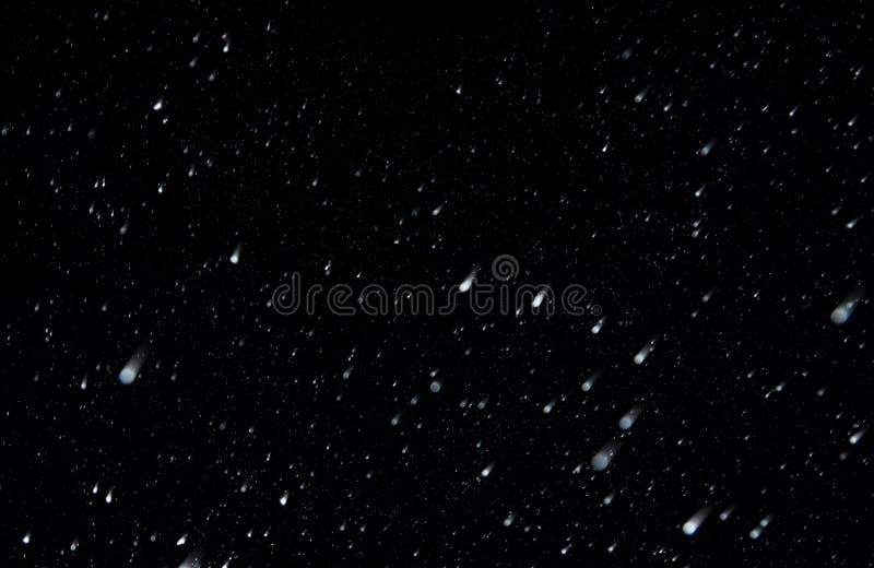 Winter Falling Snow Black Background Stock Photo - Image of blue, night ...