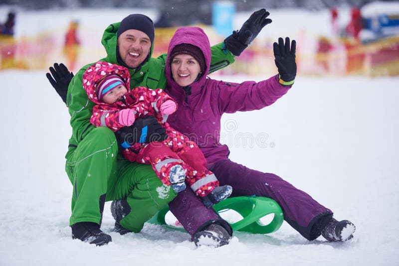Winter family stock image. Image of healthy, play, love - 54729253
