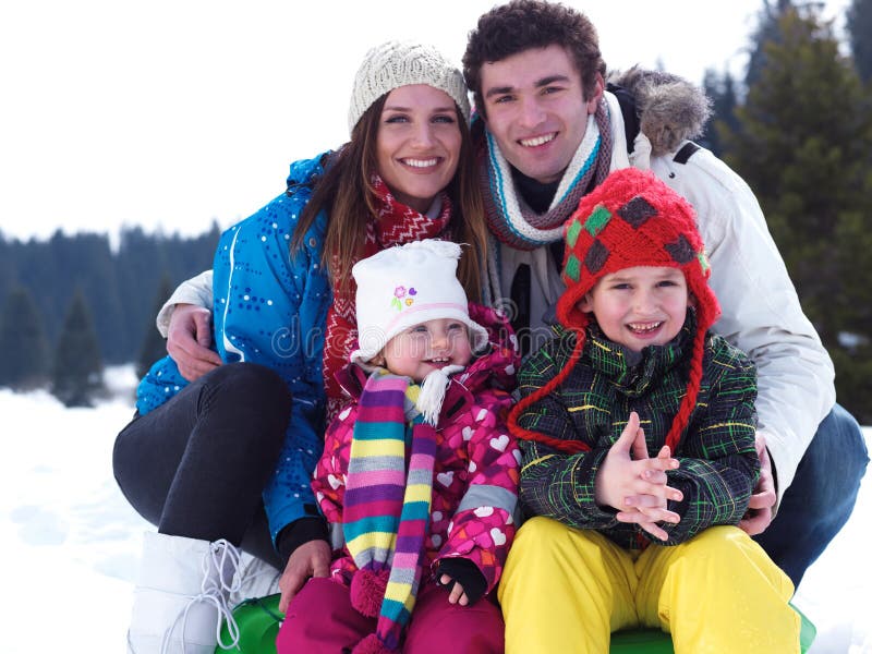 Winter family stock photo. Image of holiday, outdoors - 63141214