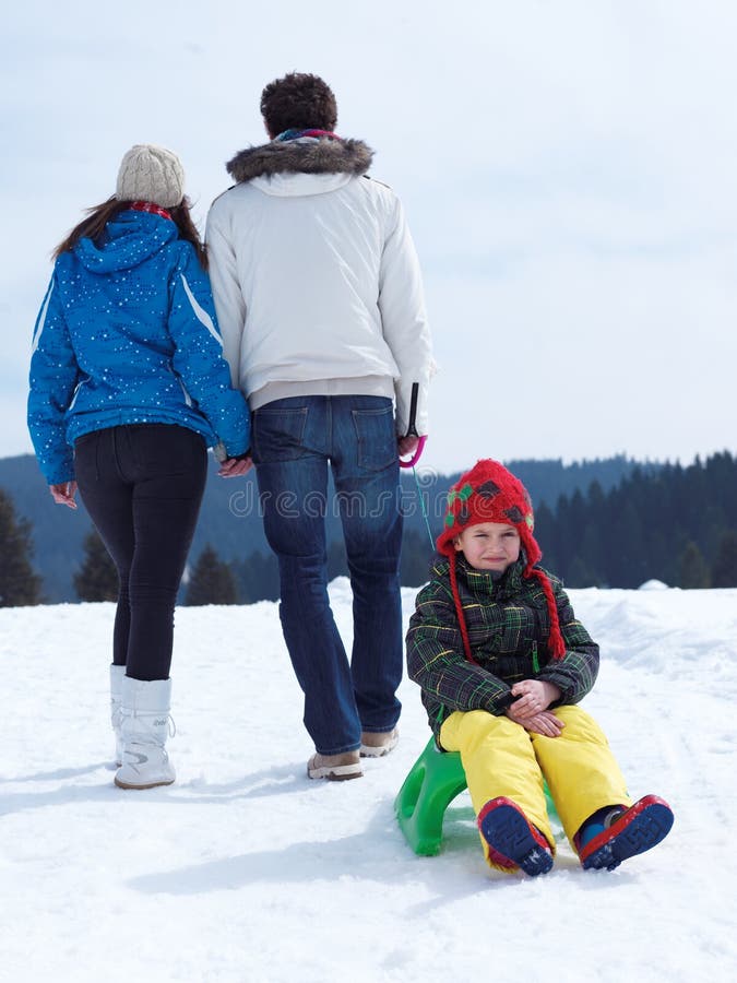 Winter family stock photo. Image of nature, play, child - 63142732
