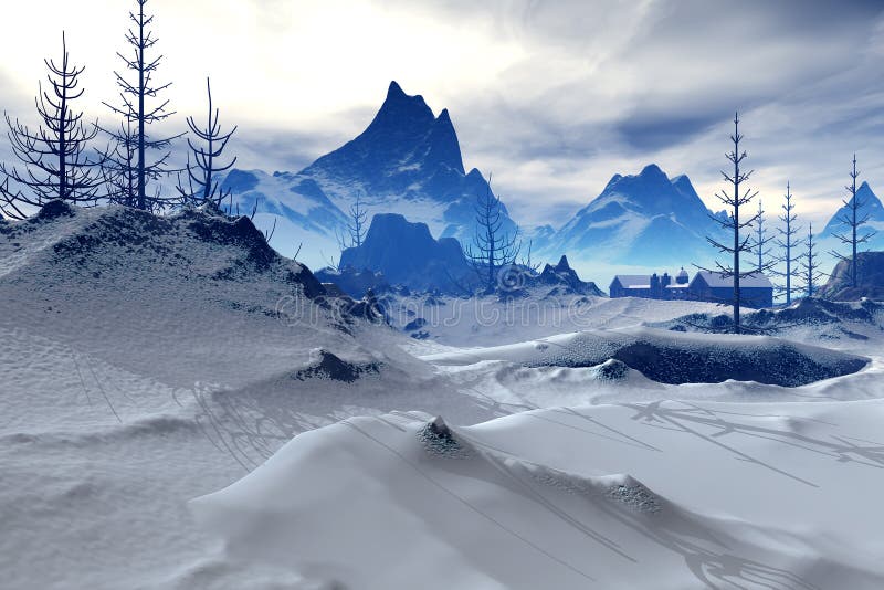 Winter Fantasy_01 stock illustration. Illustration of digital - 24864200