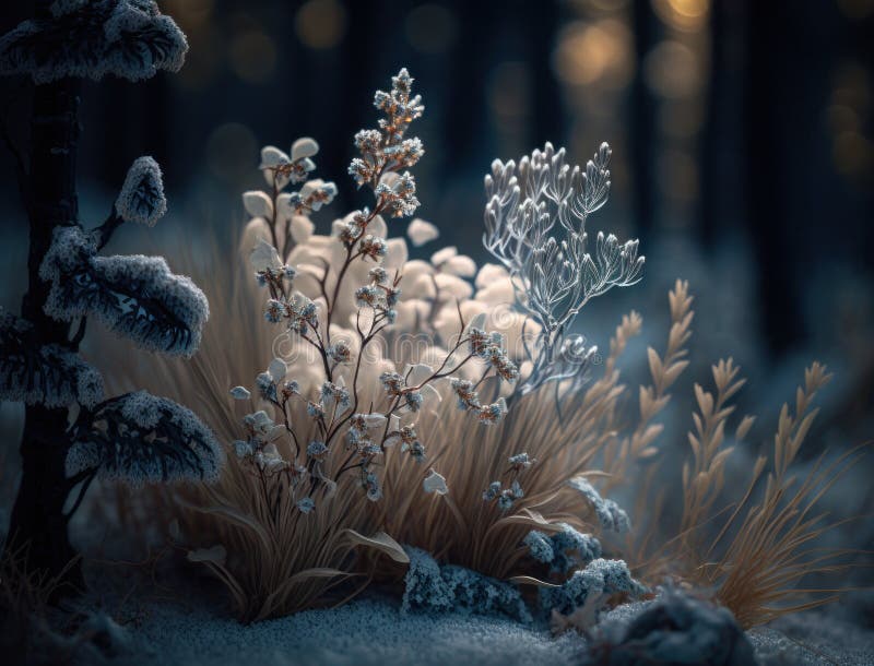 Winter Fantasy Forest Landscape Created with Generative AI Technology ...