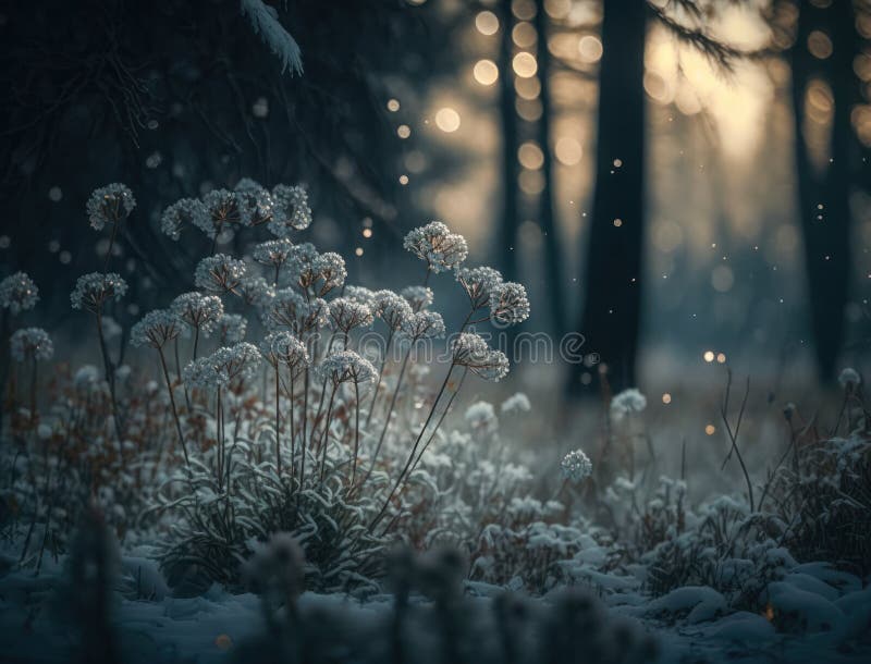 Winter Fantasy Forest Landscape Created with Generative AI Technology ...