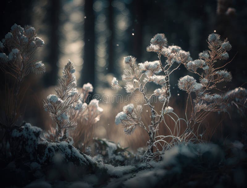 Winter Fantasy Forest Landscape Created with Generative AI Technology ...
