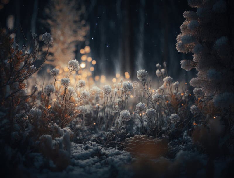Winter Fantasy Forest Landscape Created with Generative AI Technology ...