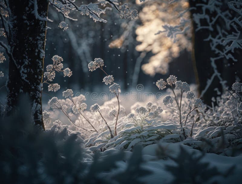 Winter Fantasy Forest Landscape Created with Generative AI Technology ...