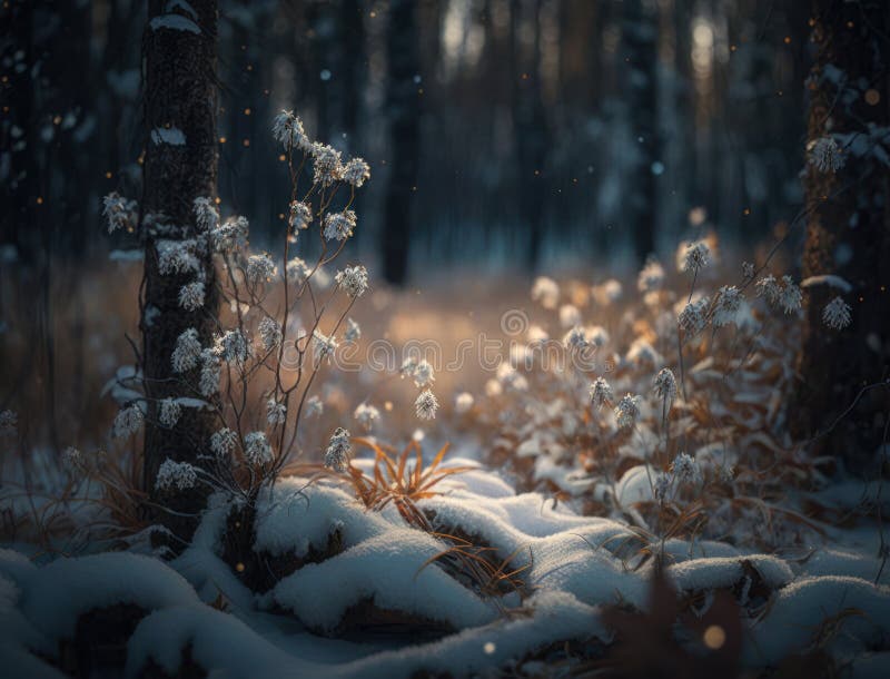 Winter Fantasy Forest Landscape Created with Generative AI Technology ...