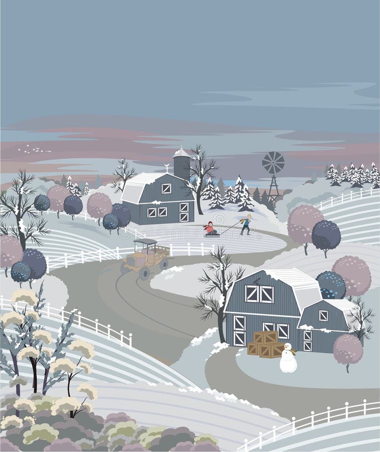 Farm Winter Stock Illustrations – 21,267 Farm Winter Stock ...
