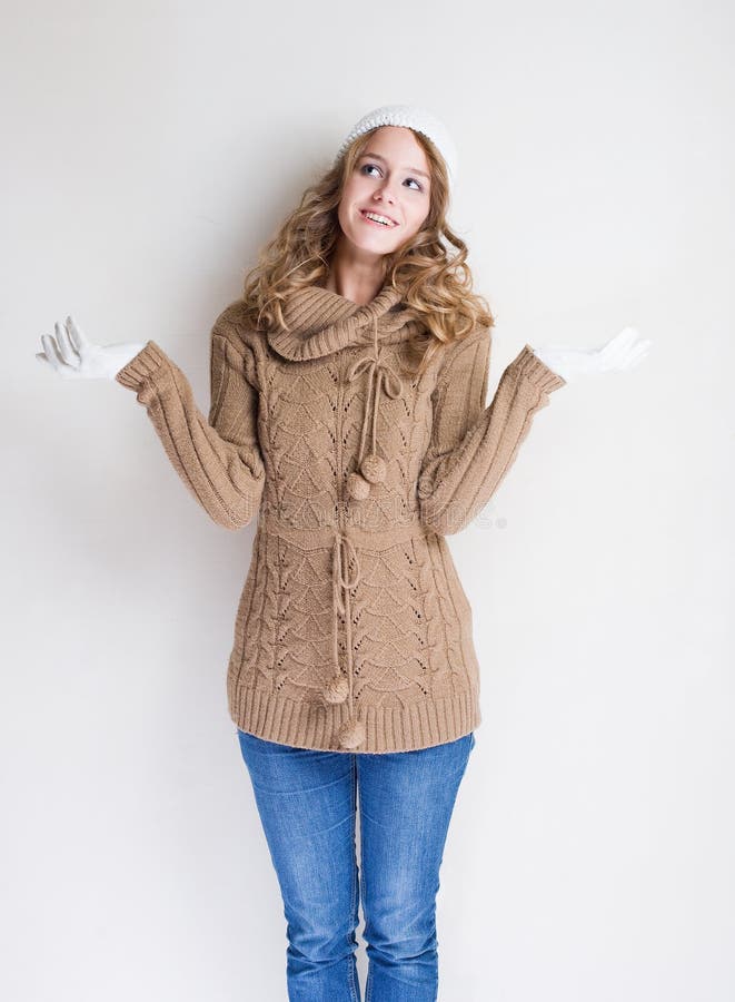 Winter fashion girl. stock image. Image of cold, person - 21417573