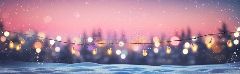 Winter Fest Fairy Lights Header Stock Illustration - Illustration of ...