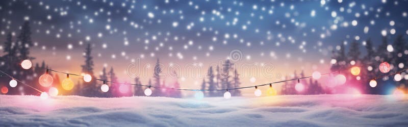 Winter Fest Fairy Lights Header Stock Illustration - Illustration of ...