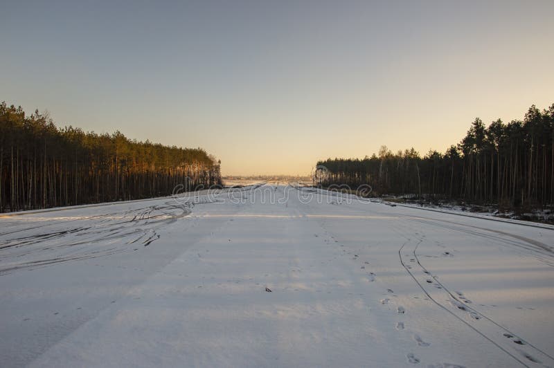 Winter Field on a Cold Day, Fields and Forests. Winter Stock Photo ...