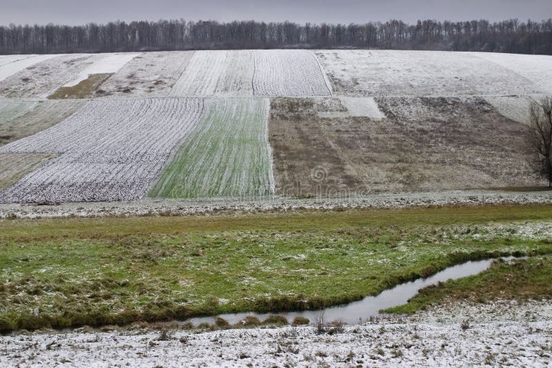 Winter fields stock image. Image of path, frost, country - 7448143