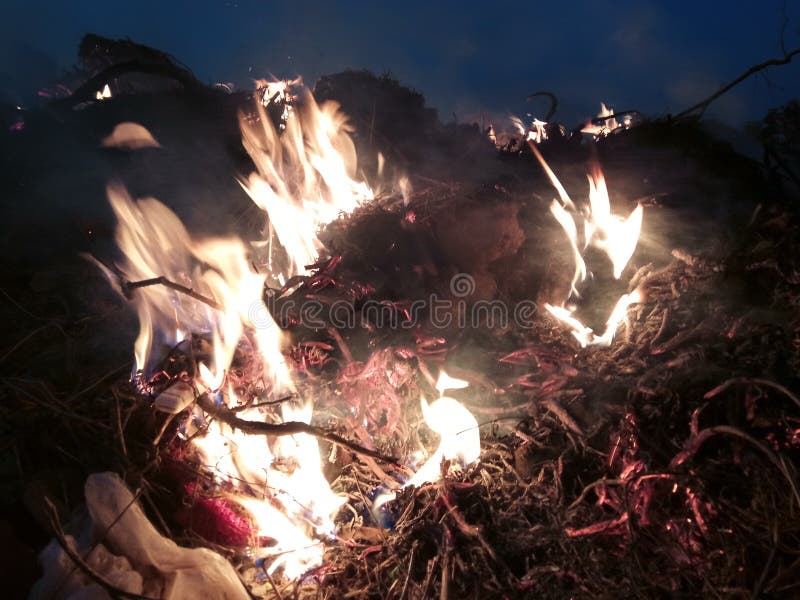 Winter fire stock photo. Image of campfire, night, fire - 105708166