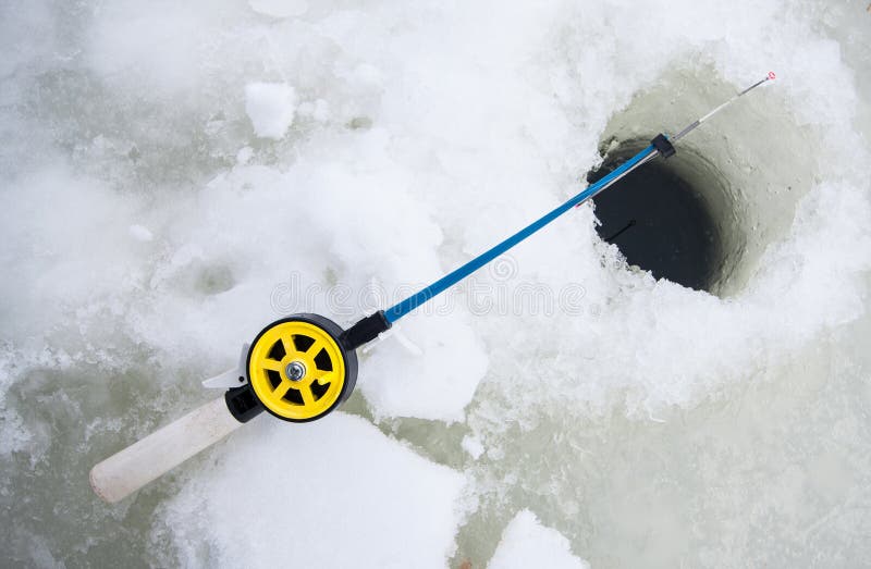 Winter fishing rod stock image. Image of catching, horizontal - 29237405
