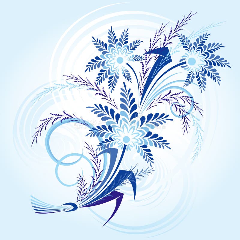 Blue Wispy Flower Blossoms stock illustration. Illustration of blossom ...