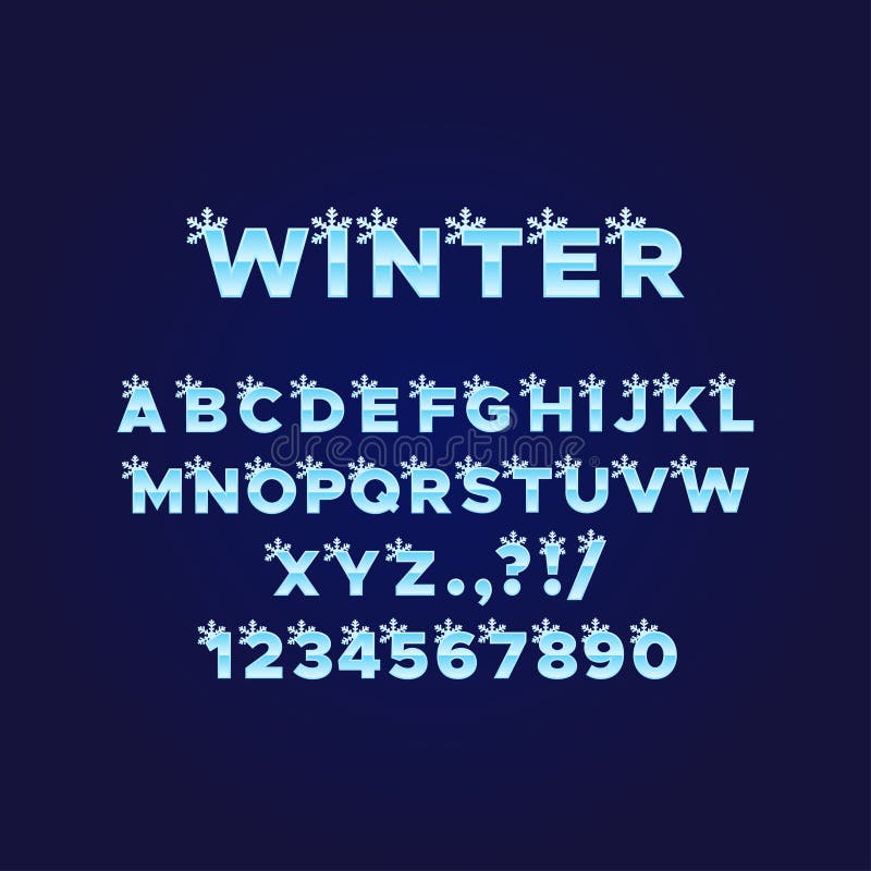Winter Font Design Template Illustration Stock Vector - Illustration of ...